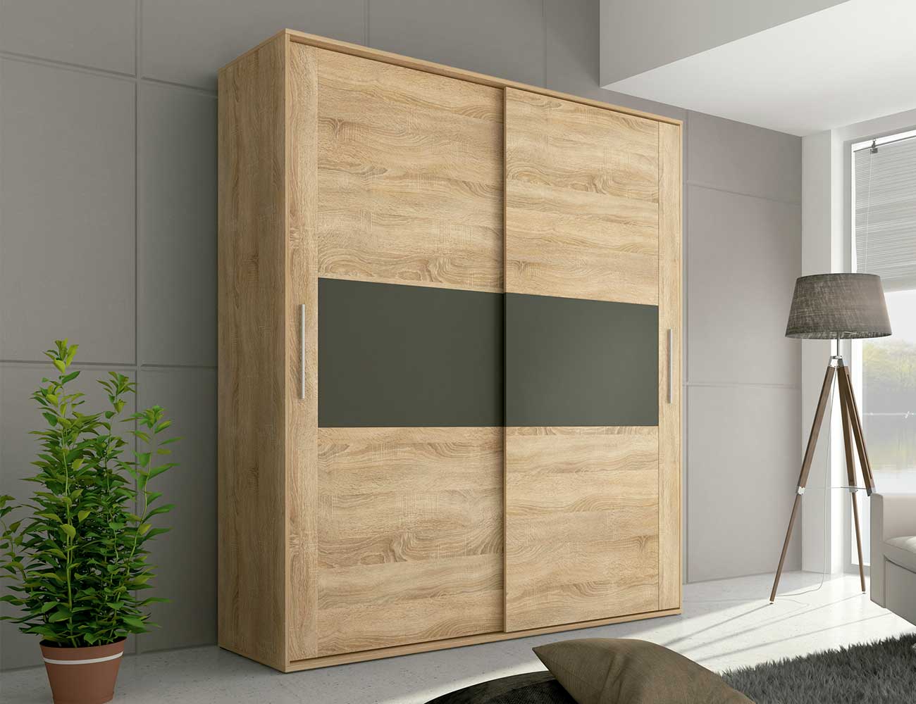 Armario 2 Puertas Correderas En Cambrian Con Grafito 21534 Factory Armario 2 Puertas Correderas En Cambrian Con Grafito 21534 Factory